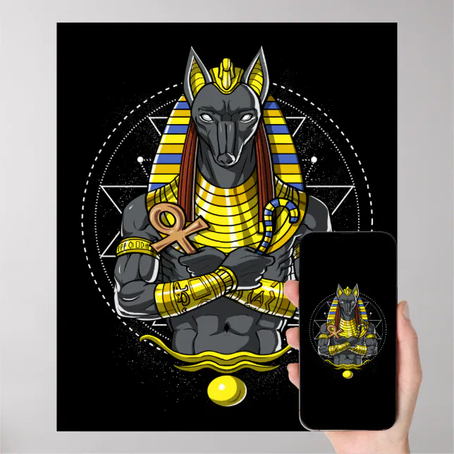 Anubis Egyptian Varg God Egypten Ankh Mythology Poster | Zazzle.se