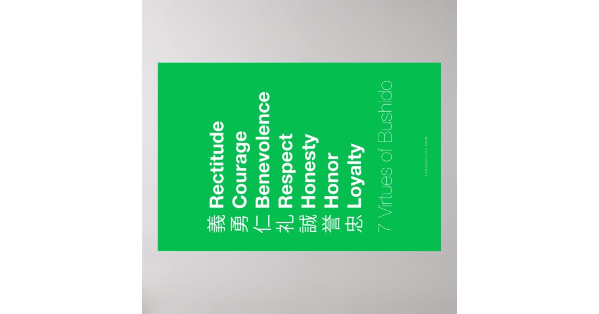 Bushidos sju dygder poster | Zazzle.se