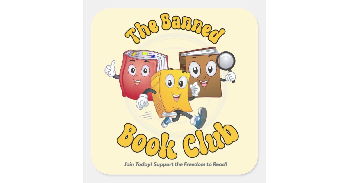 Den förbjudna Bok-Klubben Fyrkantigt Klistermärke | Zazzle.se