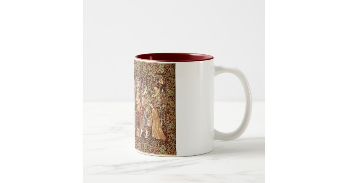 Medeltida Tapestrymugg Två-Tonad Mugg | Zazzle.se