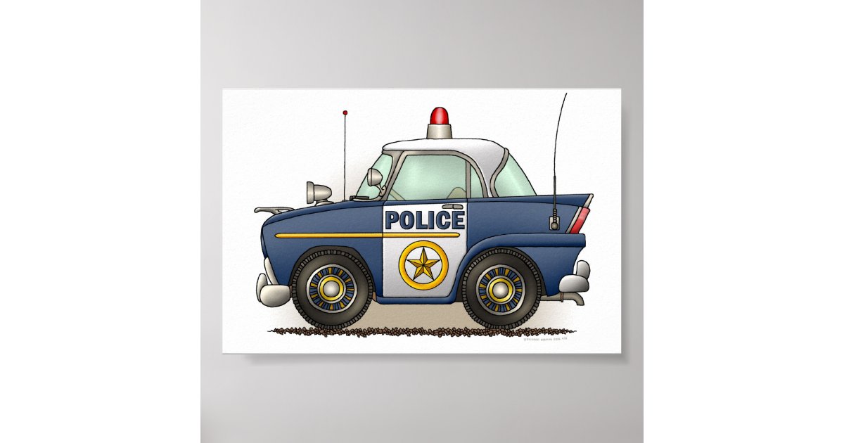 Polisbil/polisgrym/rabattbil Poster | Zazzle.se