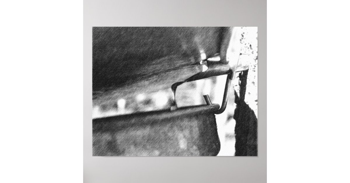 Running Maple Sap Bucket Black Pencil Art Poster | Zazzle.se